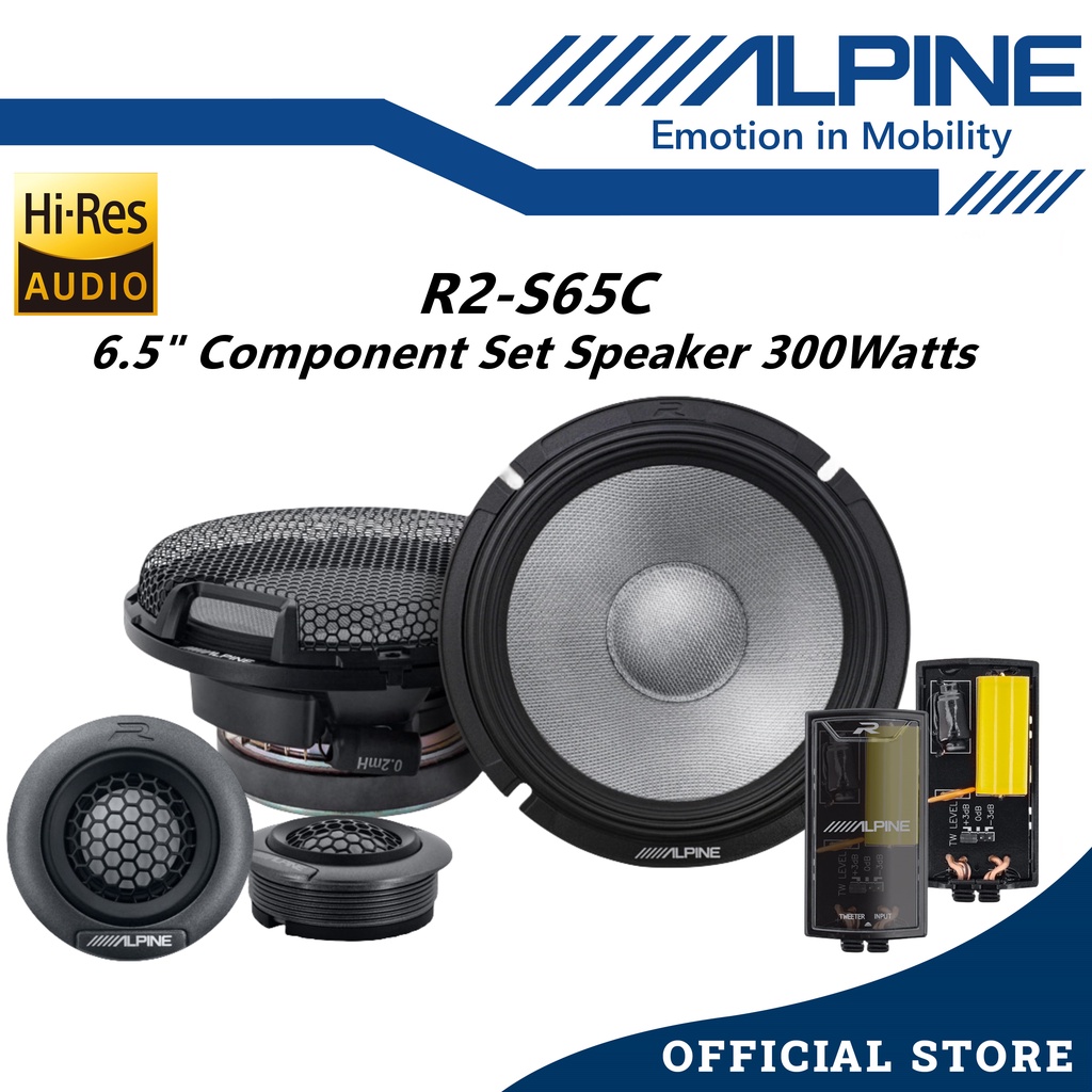 Alpine Hi-Res R-Series 2 Way Component Set Car Speaker R2-S65C | Shopee ...