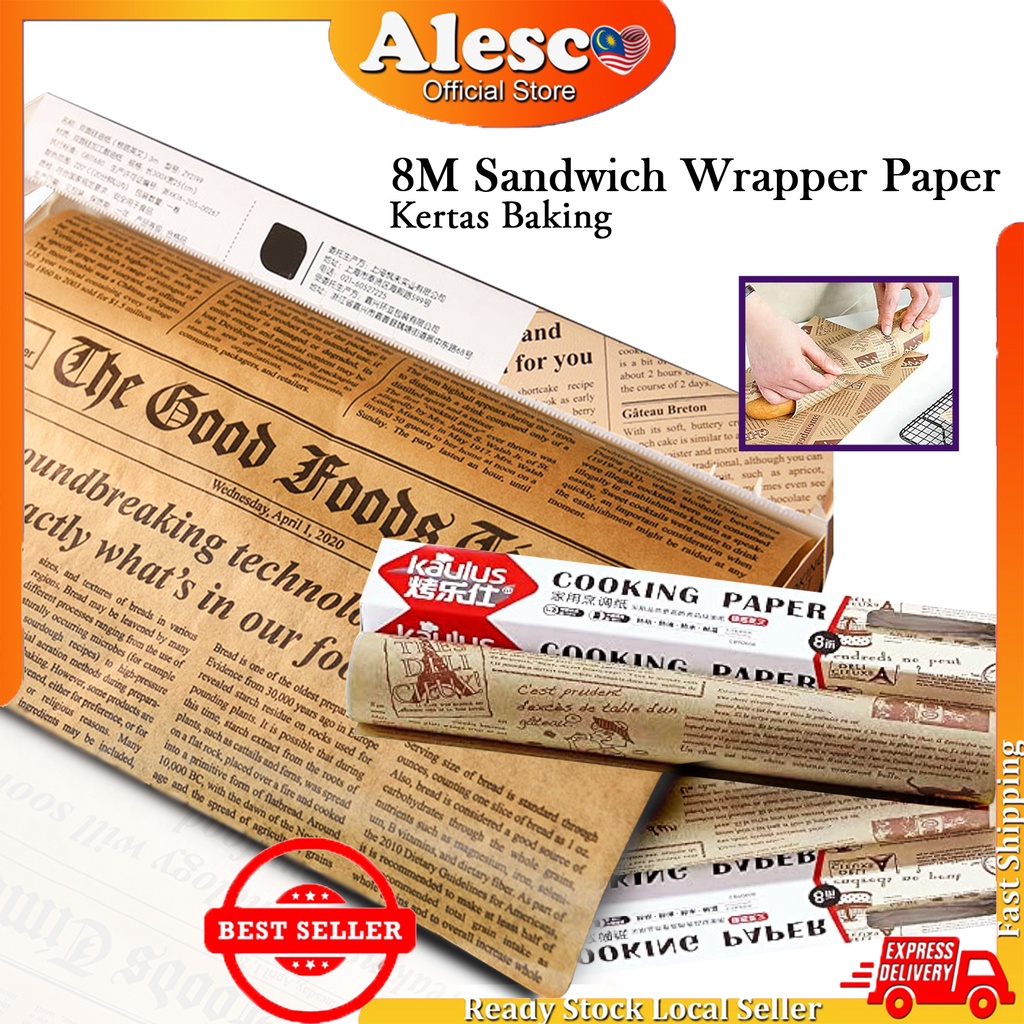 Alescomall 8M Sandwich Wrapper PaperParchment Paper Kitchen AirFryer ...