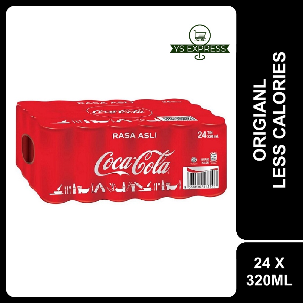 COCA COLA Original Less Calories 24 X 320ML - Rasa Asli Kurang Kalori ...