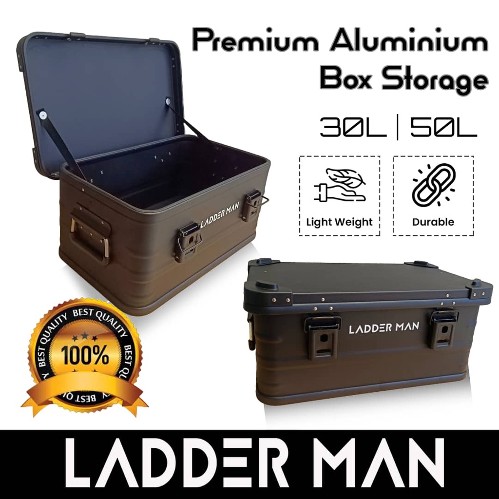 Premium Aluminium Box Storage Ladderman 30L 50L Lightweight ...