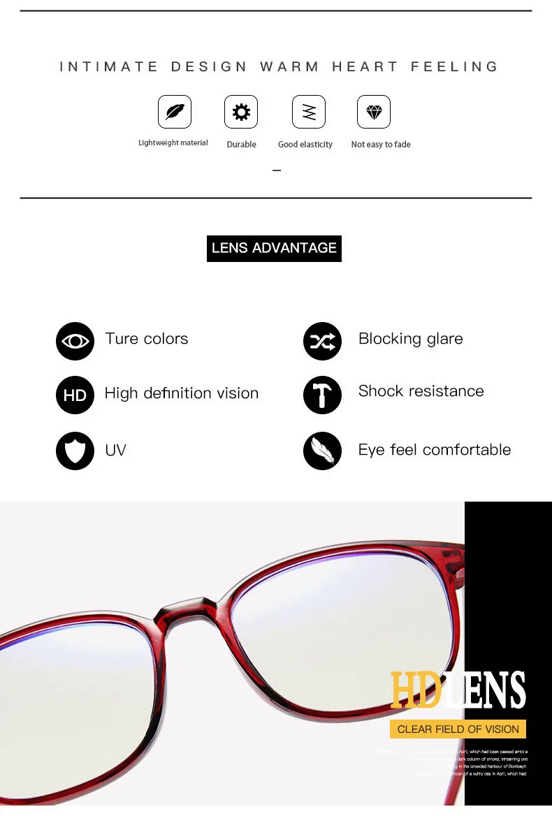 Mens Glasses Frame Fashion Computer Eyeglasses Frame Women Anti-blue ...
