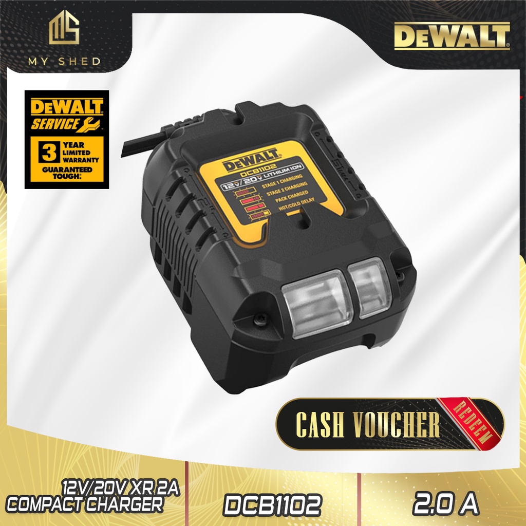 DEWALT DCB1102 12V/20V XR 2A compact charger | Shopee Malaysia