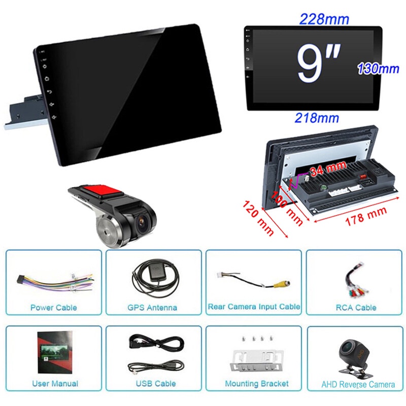 1din Android Car Player 4G+32G 7/9/10 Inch Touch Screen Head unit Car ...