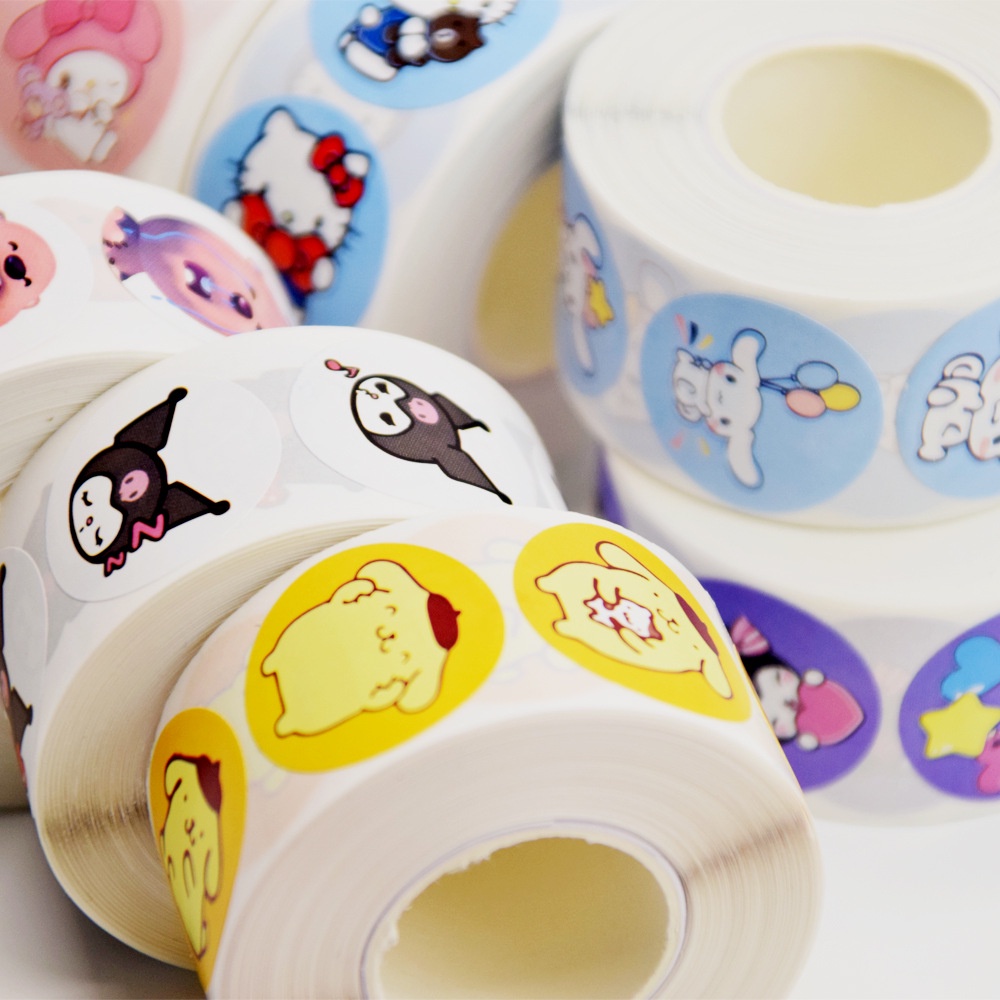 500PCS/Roll Sanrio Mymelody HelloKitty Kuromi Pompompurin Cinnamoroll ...
