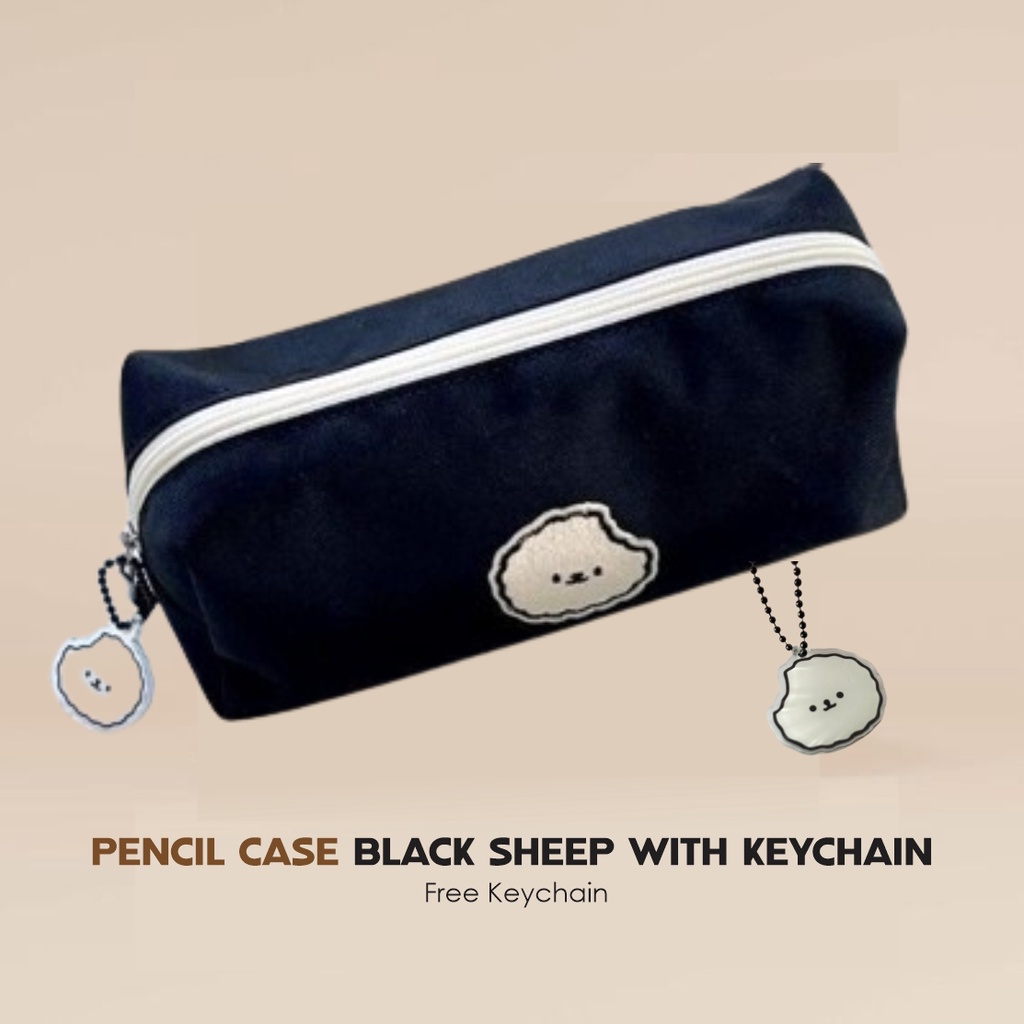 BSU Pencil Case Black Sheep With Cute Keychain Canvas Student ...
