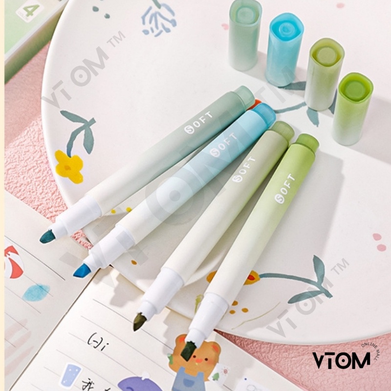 VTOM 4pcs Gradual Highlighter Pen 4 Color Pastel Highlighter Set ...