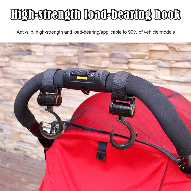 Baby Stroller Hanging Strap Hook 360° Degree Rotatable Baby Carrier ...