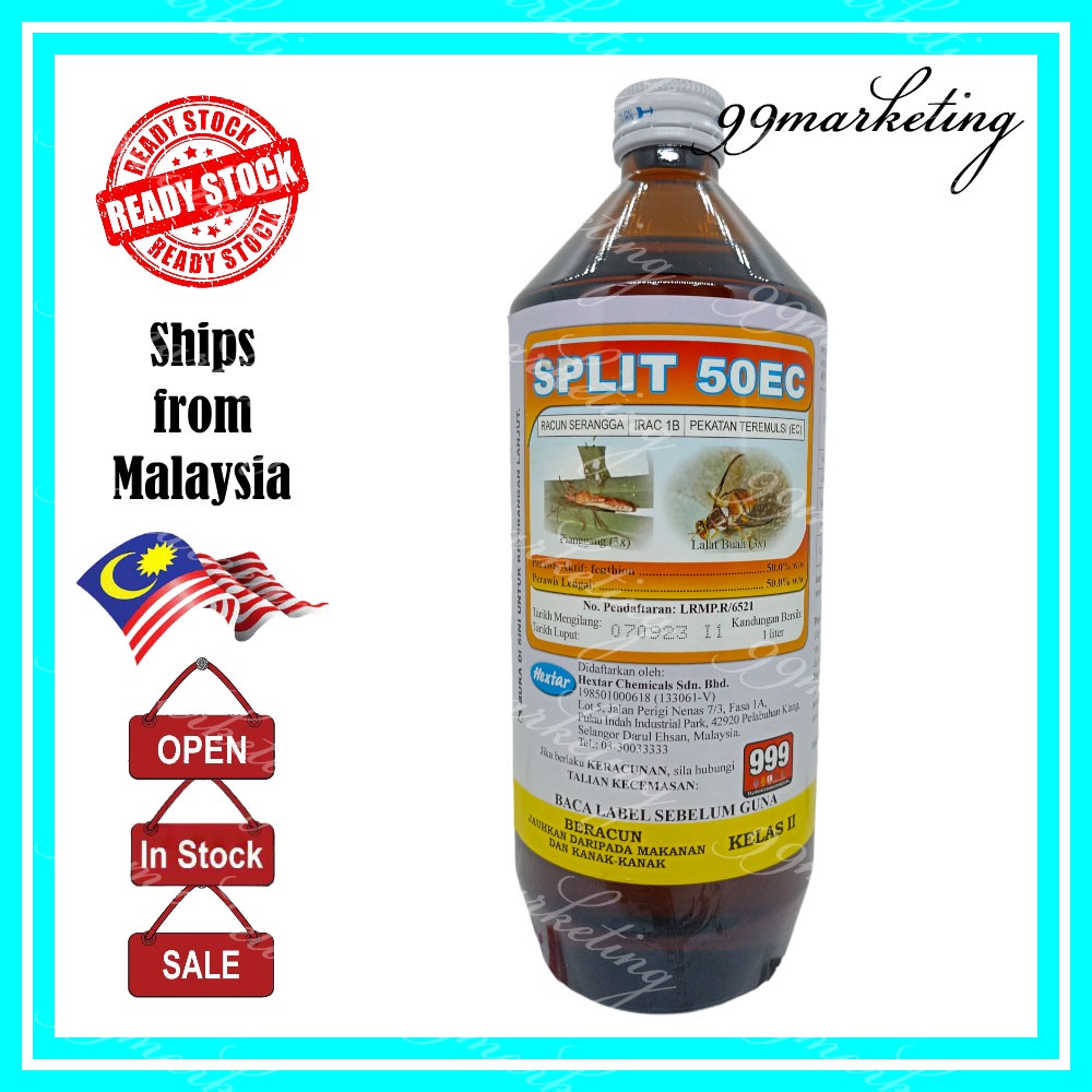 1L Split 50EC Hextar Fenthion 50% Racun Serangga Insecticide Lalat Buah ...
