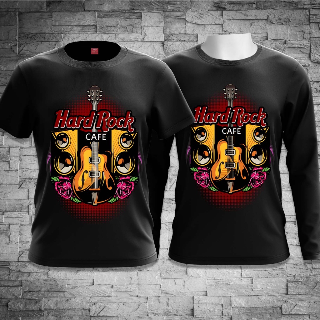 Baju hard rock n roll t shirt rock n roll kain lembut lengan pendek dan ...