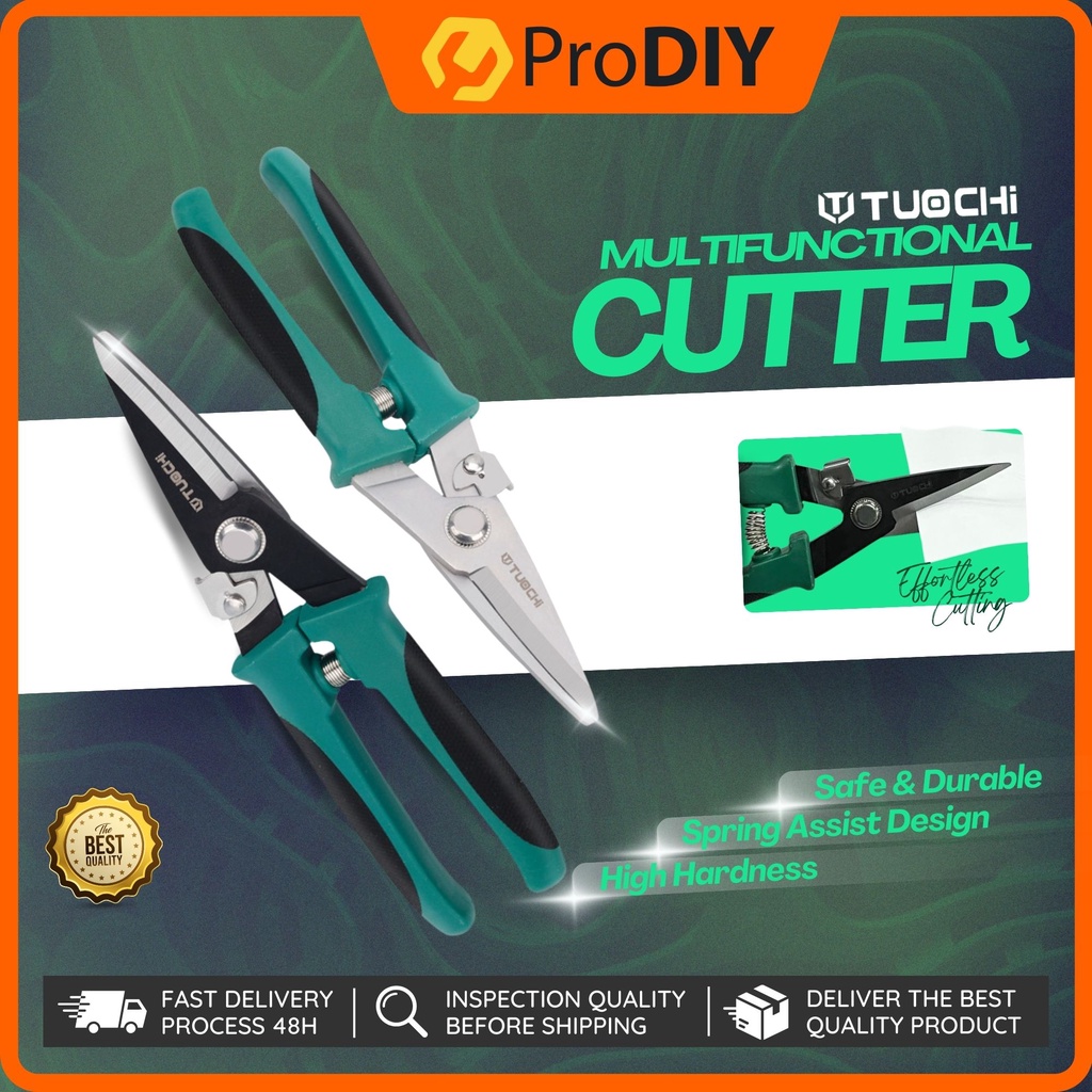 TUOCHI Straight Multifunction Cutter Tin Snip Wire Cutting SK5 Steel ...