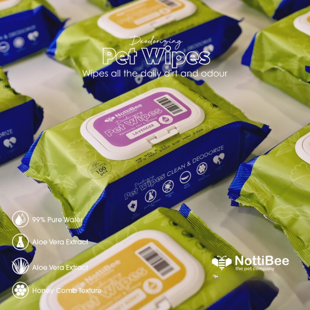 Nottibee Pet Wipes 100pcs (3 Flavors) - Lavender, Honey Berry, John ...