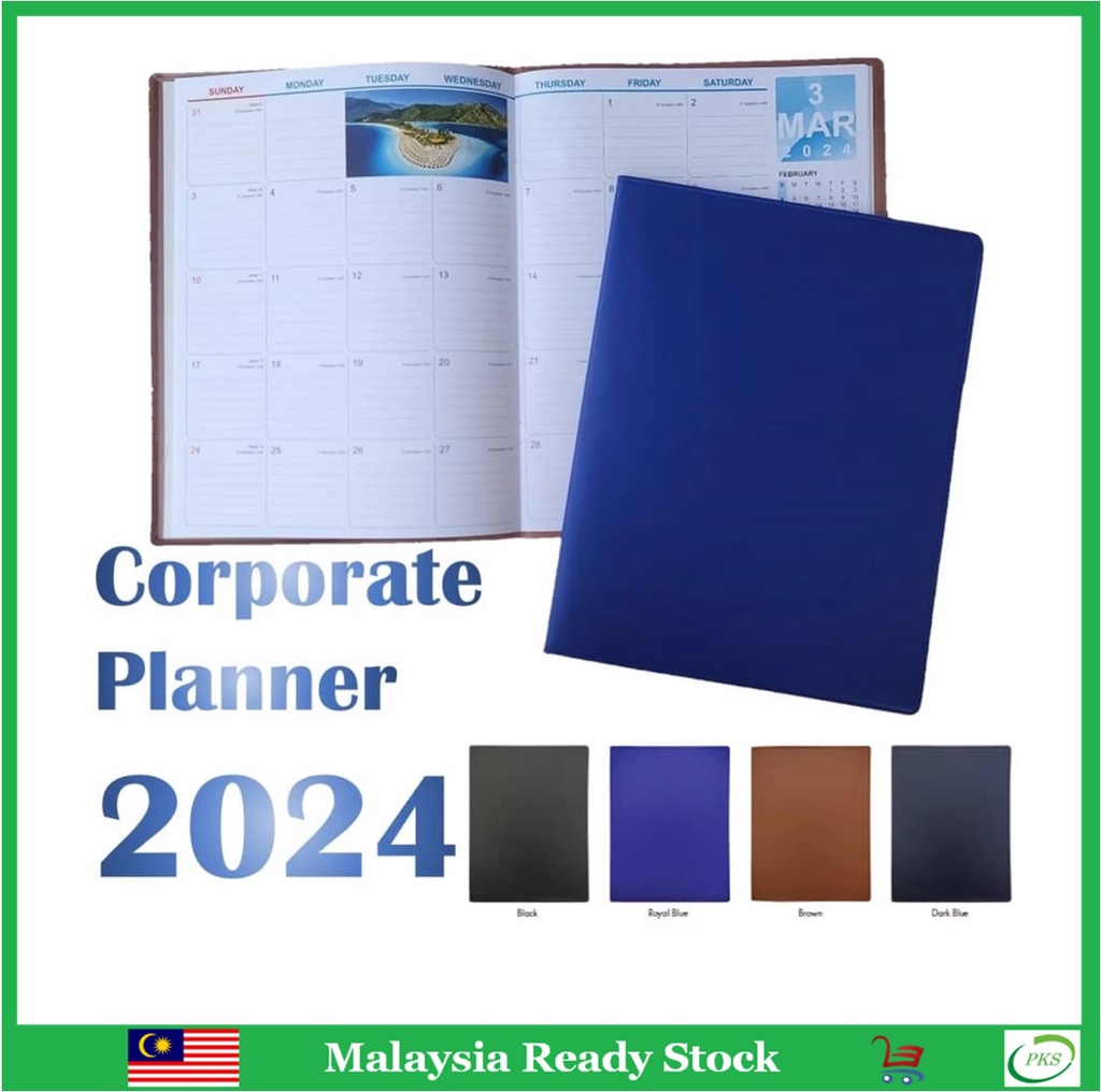 Corporate/Executive Planner Year 2024 Planner A4 PU Leather Cover ...