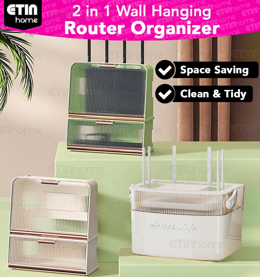 Router Box Wall Mounted Storage No-Drill WiFi Wire Board Cable ...