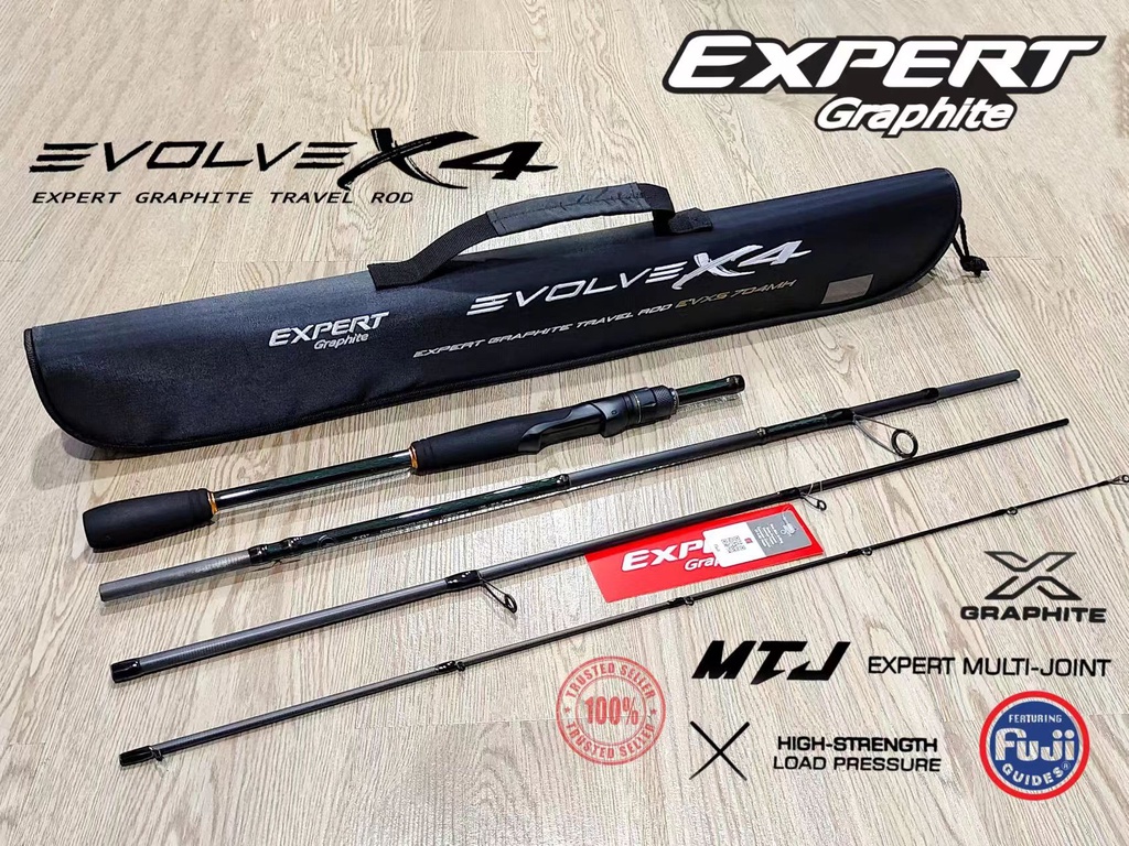 EXPERT GRAPHITE EVOLVE X4 SPINNING/ BAITCASTING(BC) TRAVEL ROD | Shopee Malaysia