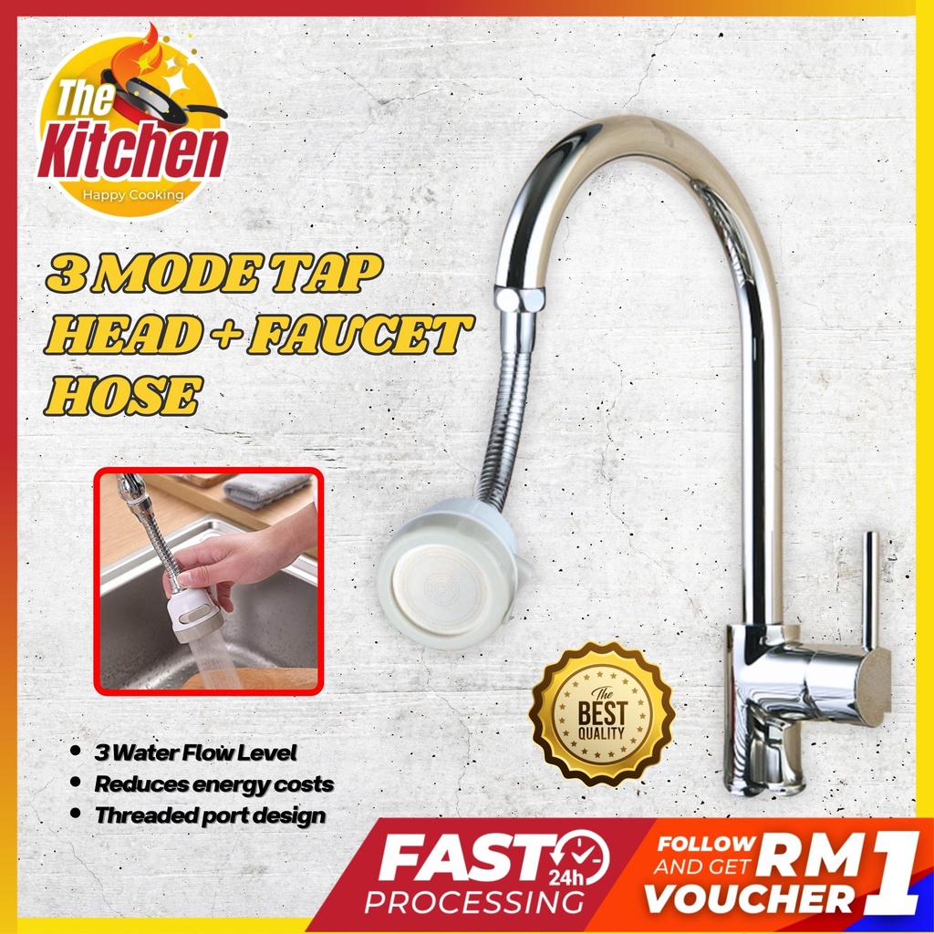 3 Adjustable Level Faucet Hose with Tap Head Water Sprinkler Pipe ...