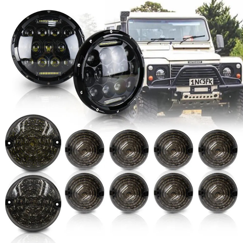 For Land Rover Defender 90 110 Complete Upgrade Led 7 Inch Headlight ...