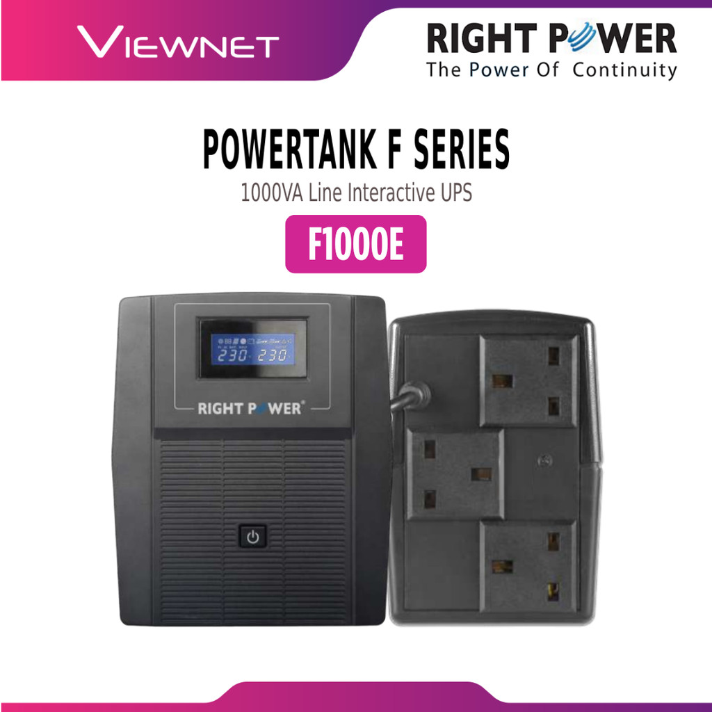 RIGHT POWER 1000VA UPS (POWERTANK F1000E) AVR AVS AUTOMATIC VOLTAGE ...