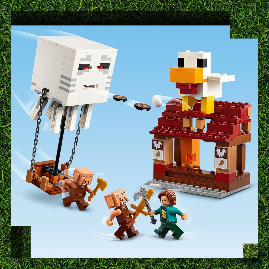 LEGO 21273 Minecraft The Ghast Balloon Village Attack Building Toy Set ...