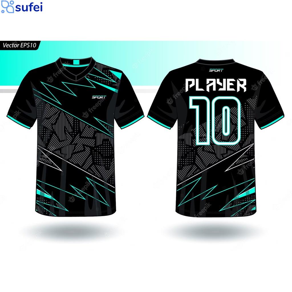 SUFEI Free customization Baju Bola Black Sport TShirt Soccer Jersey ...