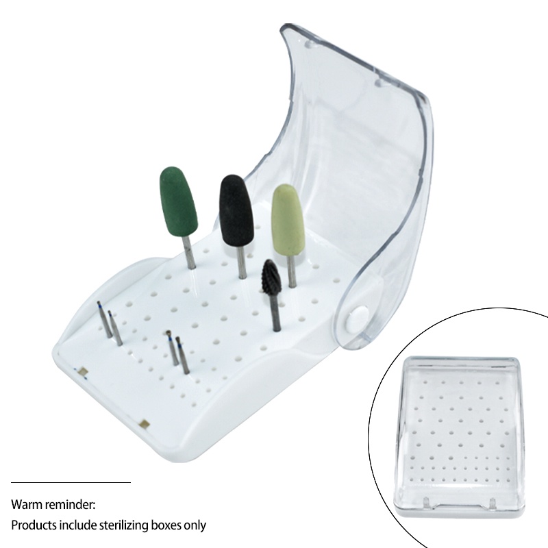 60 Holes Dental Bur Box Plastic Drill Bit Placement Box Sterilizer Case ...