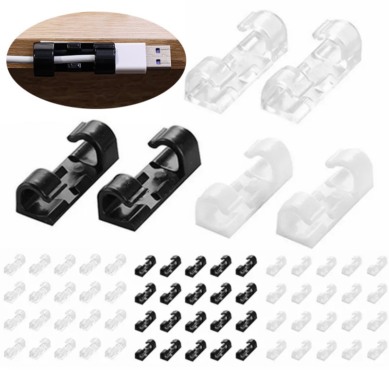 Wall Mounted Small Sticky Wire Clamp / Mini Cord Fixed Holder for TV PC ...