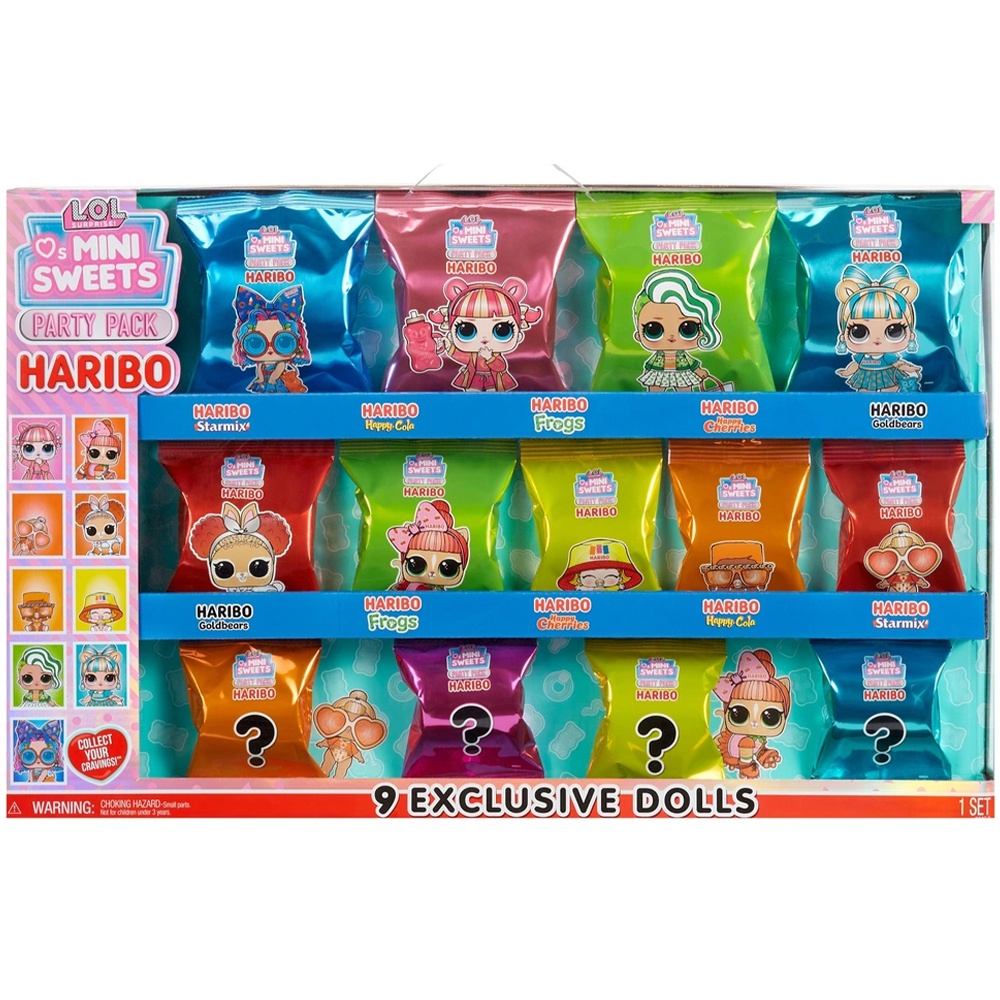 LOL Surprise Mini Sweets Party Pack Haribo with 9 Exclusive Dolls ...