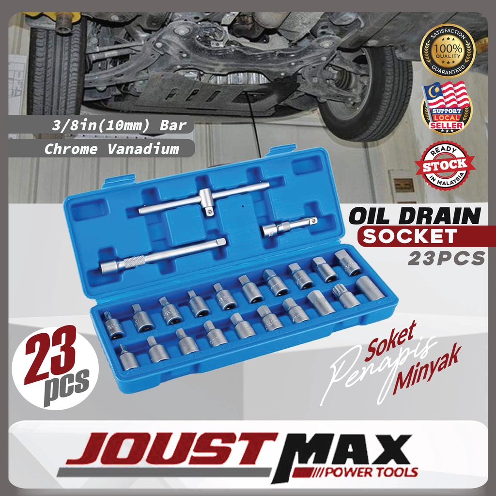 23PCS/Set Special Tool for Oil Drain Plug Socket Screw Chrome Vanadium 3/8 INCH Oil Filters ...