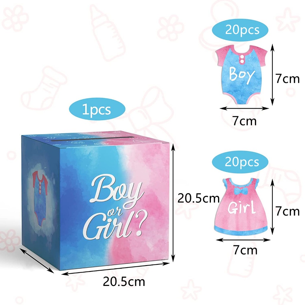 1 Set Gender Reveal Poster vote / Box vote He Or She Voting Poster ...