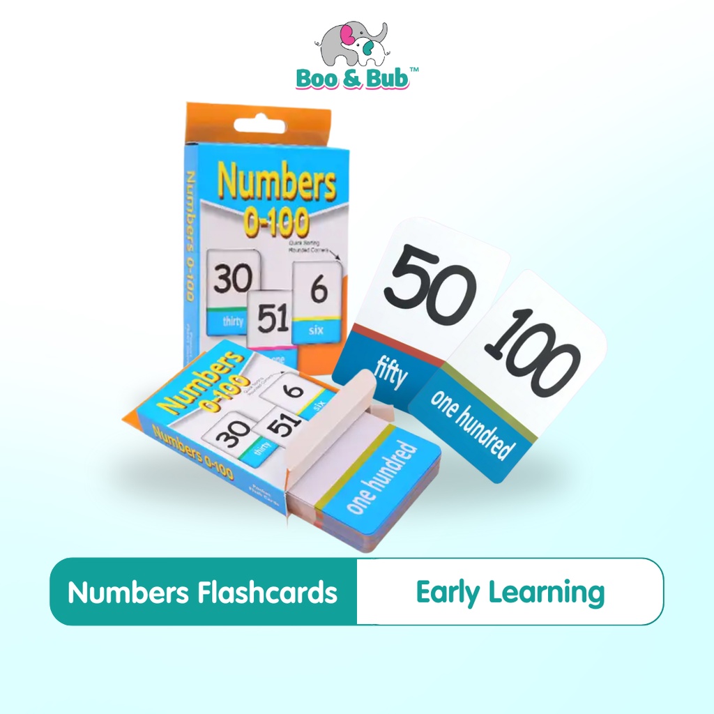 Numbers Flash card 0-100 Double Sided Printing 51 Sheets | Early ...