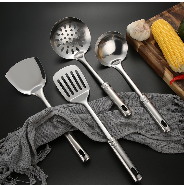 Stainless steel sandok cooking utensils wok spatula/wok spoon/colander ...