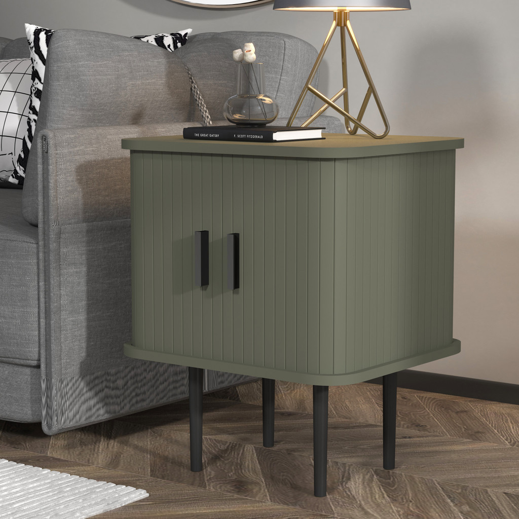 Synergy House Stanney Sliding Door Side Table | Night stand | Muji ...