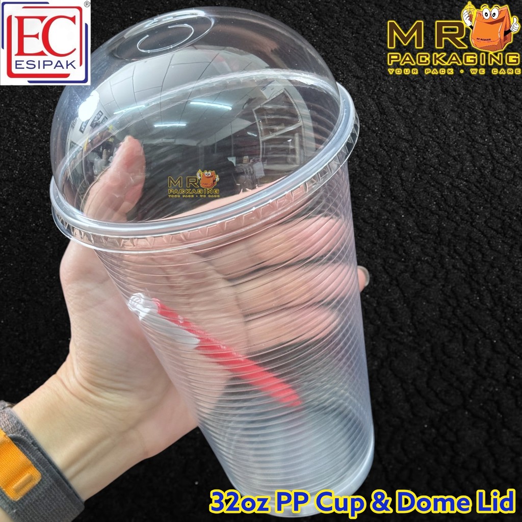 EC 32oz PP Cup with Dome Lid [ 50pcs ] A32 - Disposable Plastic Cup A ...