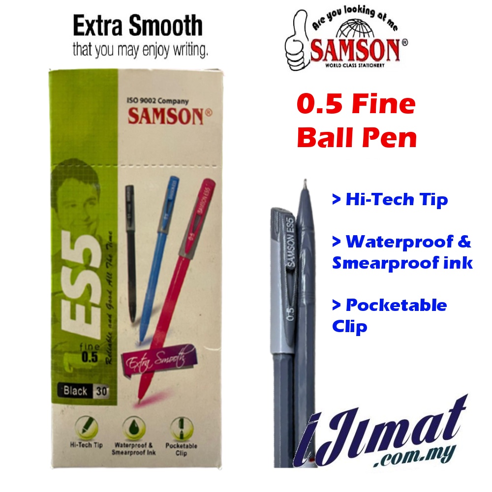 SAMSON BALL PEN ES5 0.5 FINE Extra Smooth / Waterproof Ball Pen ...