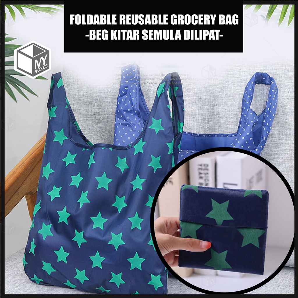 MYB Folding Shopping Bag Eco Bag Simple Save Earth Travel Tote Pouch ...