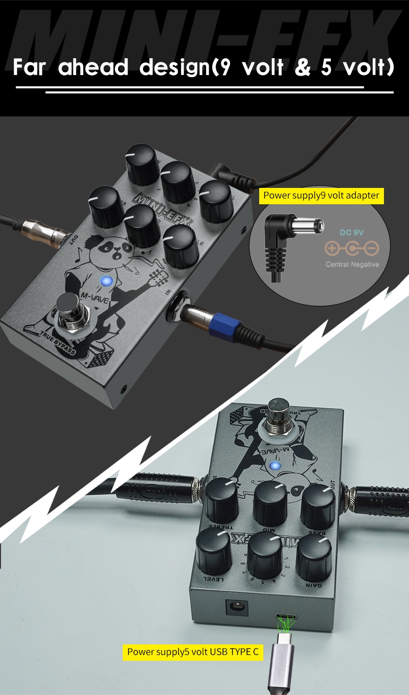 M-vave MINI-EFX Multic-effects Pedal 4 Overdrive Effects 4 Distortion ...