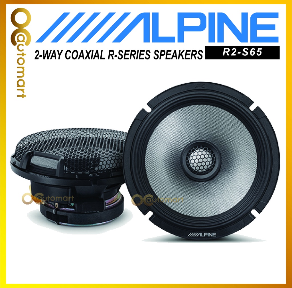 Alpine R2-S65 6.5" Inch 2-WAY R-SERIES PRO SPEAKERS 300 Watts Spk ...