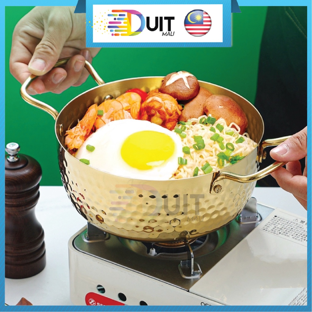 DM Korean Style Pot Stainless Steel Gold Silver Korea Ramen Noodle ...