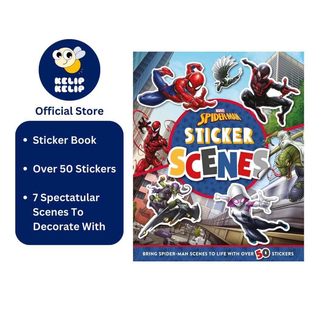 Marvel Spiderman Sticker Scenes Book For Kids To Decorate 7 Heroic ...