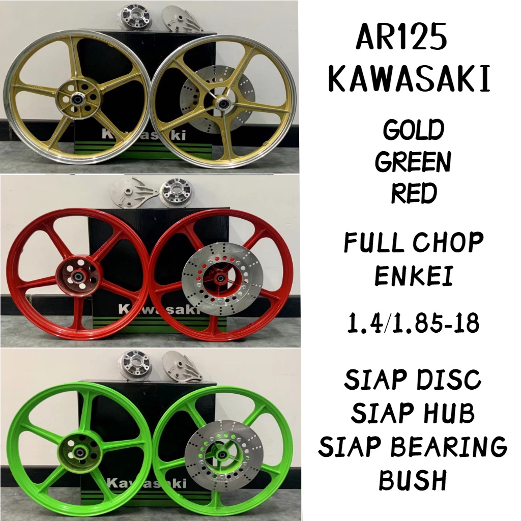 [TERMURAH] AR125 KH100 KAWASAKI TK1 SPORT RIM SIAP DISC / HUB / BEARING ...