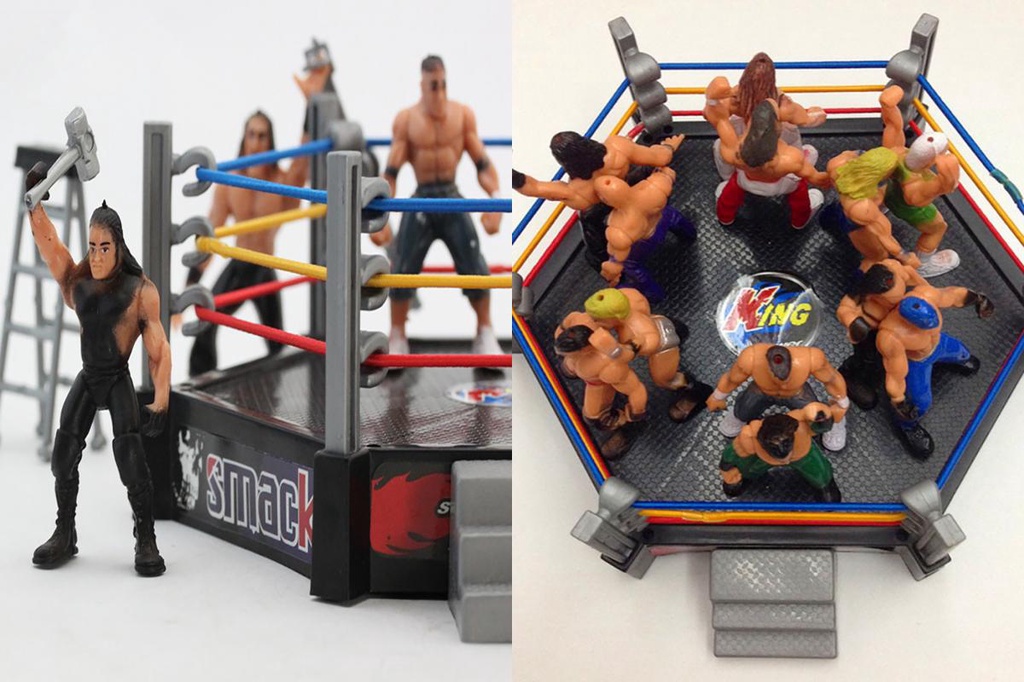 [Ready stock] 1 Set Wrestling Playset Realistic DIY Mini Wrestling ...