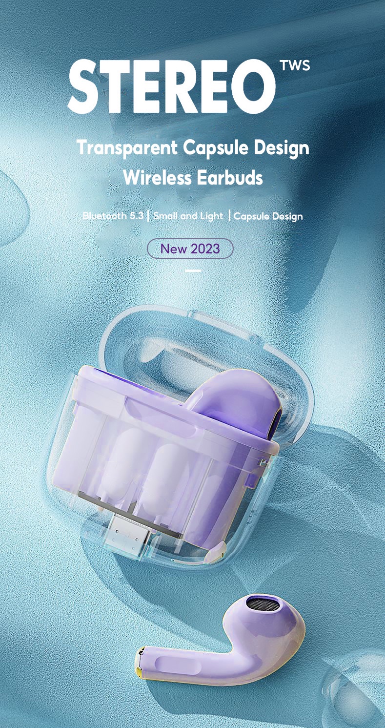 Transparent TWS 5.3 A2 Pro Bluetooth Earphones Wireless Earbuds Crystal ...