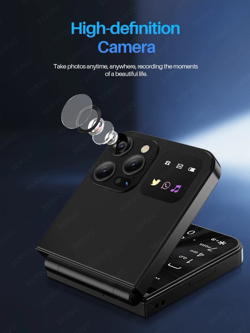 SERVO A50 Pro Flip Phone Dual SIM Card GSM Electric Torch Automatic ...