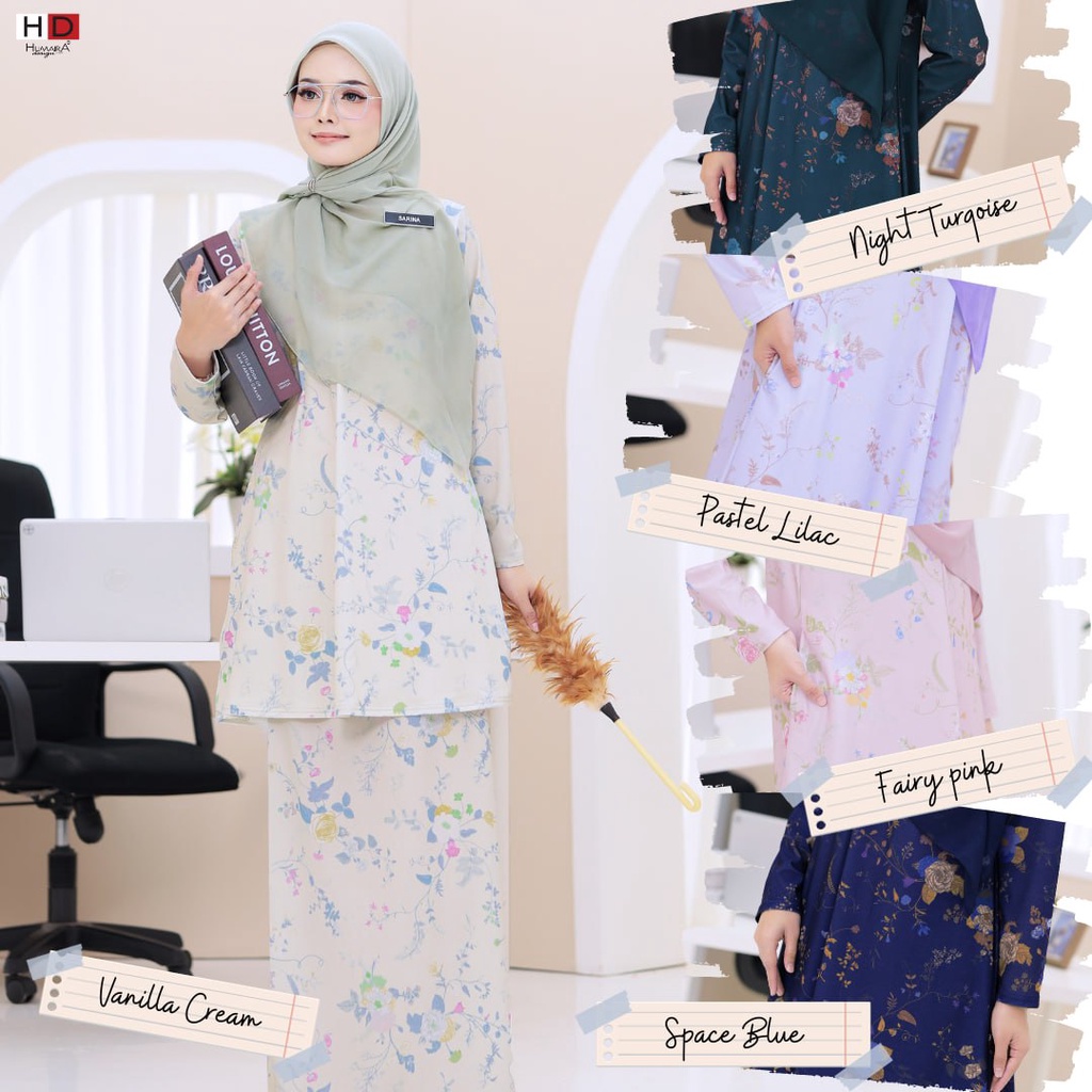 Sale !! | Set Kurung Saloma by Humaira Design | Moscrepe | Cutting ...