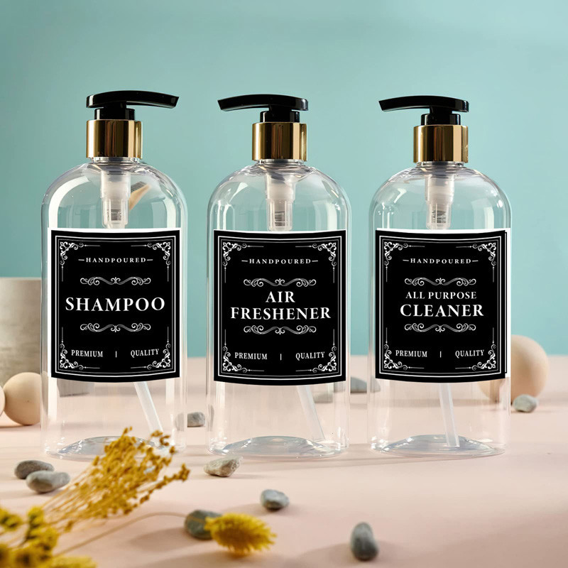 HOT 6/7/8/12pcs Lotion Label Sticker Shampoo Conditioner Body Wash ...