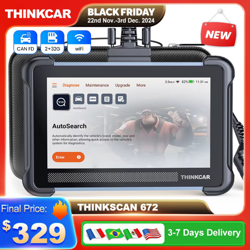 THINKSCAN 672 OBD2 Diagnostic Tool Bi-directional Control OE-level Full ...