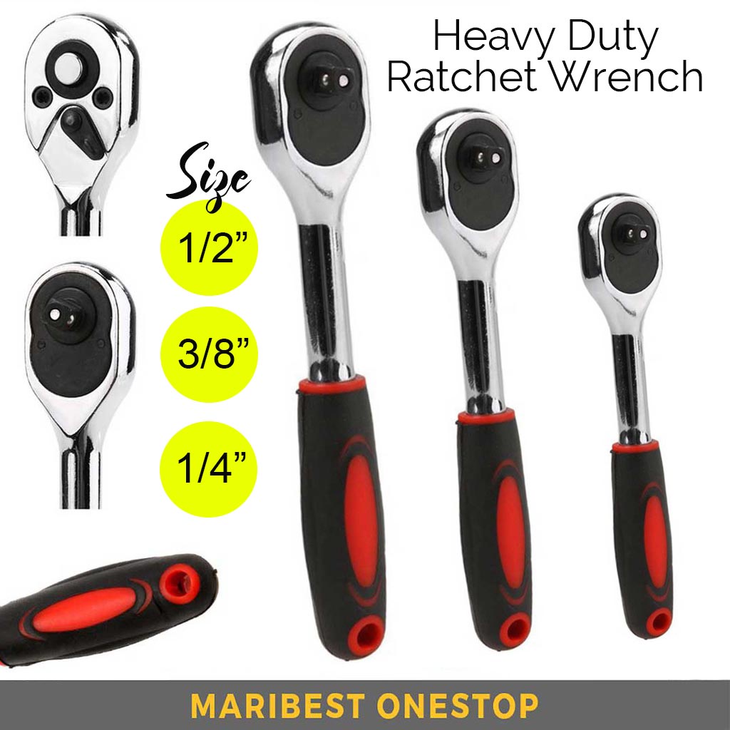 1PC 1/2" 3/8" 1/4" Heavy Duty Ratchet Wrench Chrome Matte Finish ...