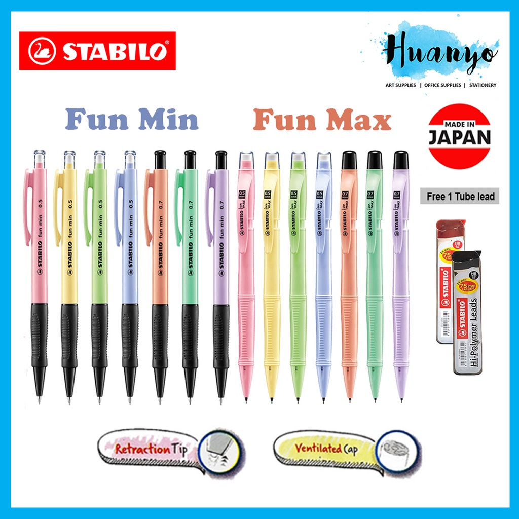 Stabilo Fun Min Fun Max Mechanical Pencil 0.5/0.7MM [Per PCS, Free ...