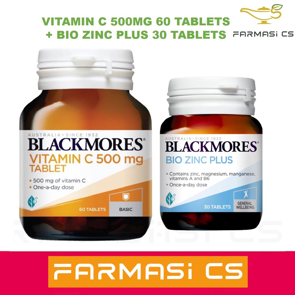 Blackmores Vitamin C 500mg 60 Tablets EXP:03/2026 + Bio Zinc Plus 30 ...