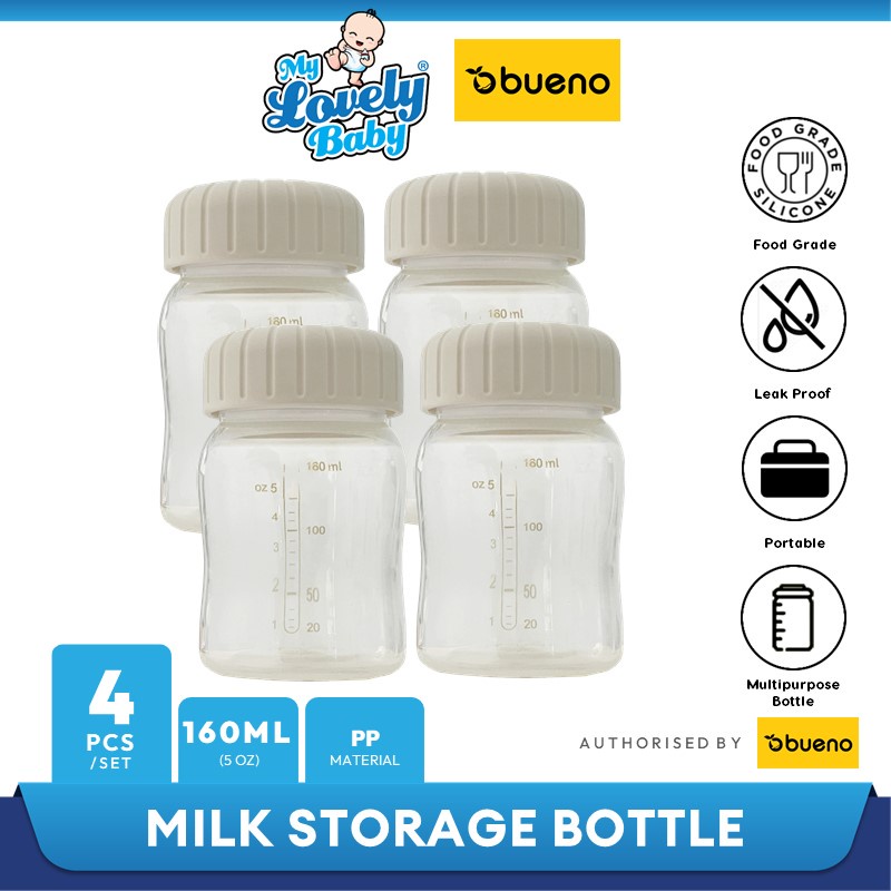Bueno Wide Neck Breastmilk Storage Bottle (5oz/4 Pcs) | Shopee Malaysia