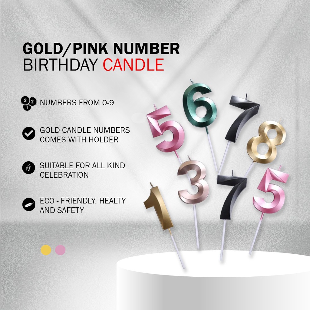 [READY STOCK]Number Candle 7.5cm Cake Happy Birthday Dessert Table ...